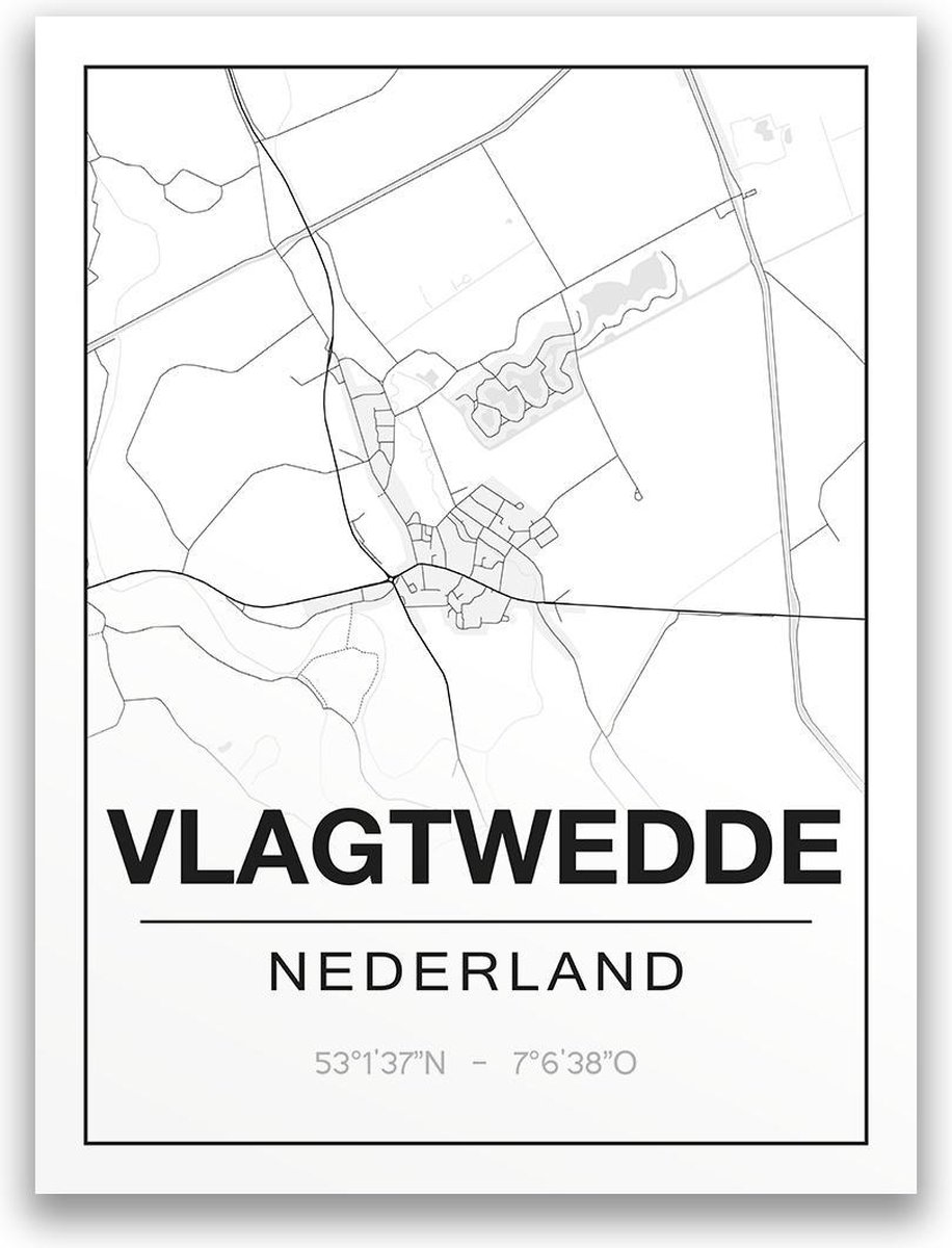 Poster/plattegrond VLAGTWEDDE - 30x40cm | bol.com