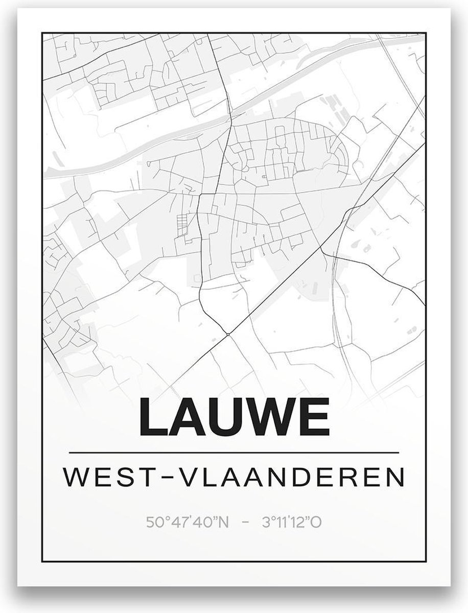 Poster/plattegrond LAUWE - 30x40cm | bol.com