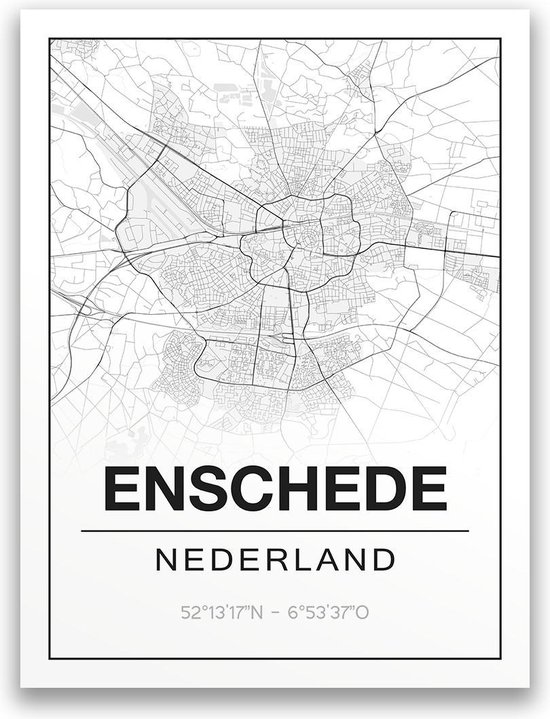 Poster/plattegrond ENSCHEDE - 30x40cm | bol