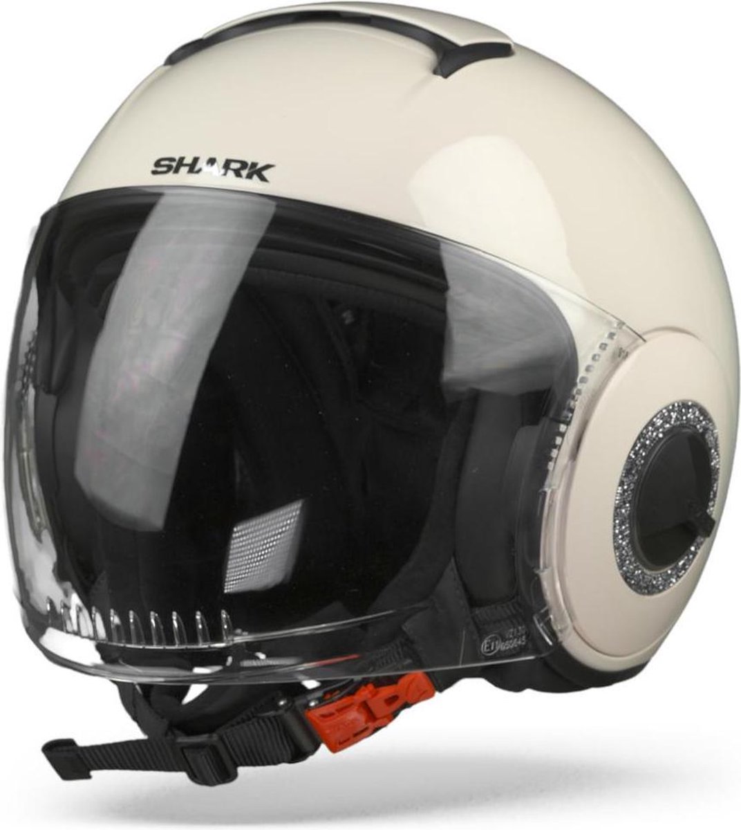 Shark Nano Swarovski Crystal Blank Par Roze Powder Jethelm - Motorhelm ...
