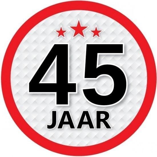 10x 45 Jaar leeftijd stickers rond 15 cm - 45 jaar verjaardag/jubileum ...