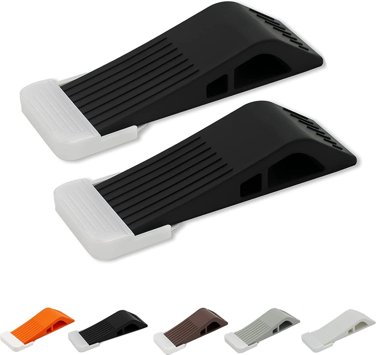 Deurstoppers – Set van 2 – Deurbuffer met Houders – Deurklem- Rubber ...