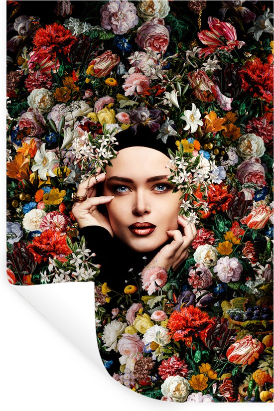 Muurstickers - Sticker Folie - Bloem - Vrouwen - Portret - Botanisch ...