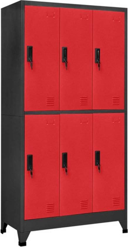 vidaXL - Lockerkast - 90x45x180 - cm - staal - antracietkleurig - en ...