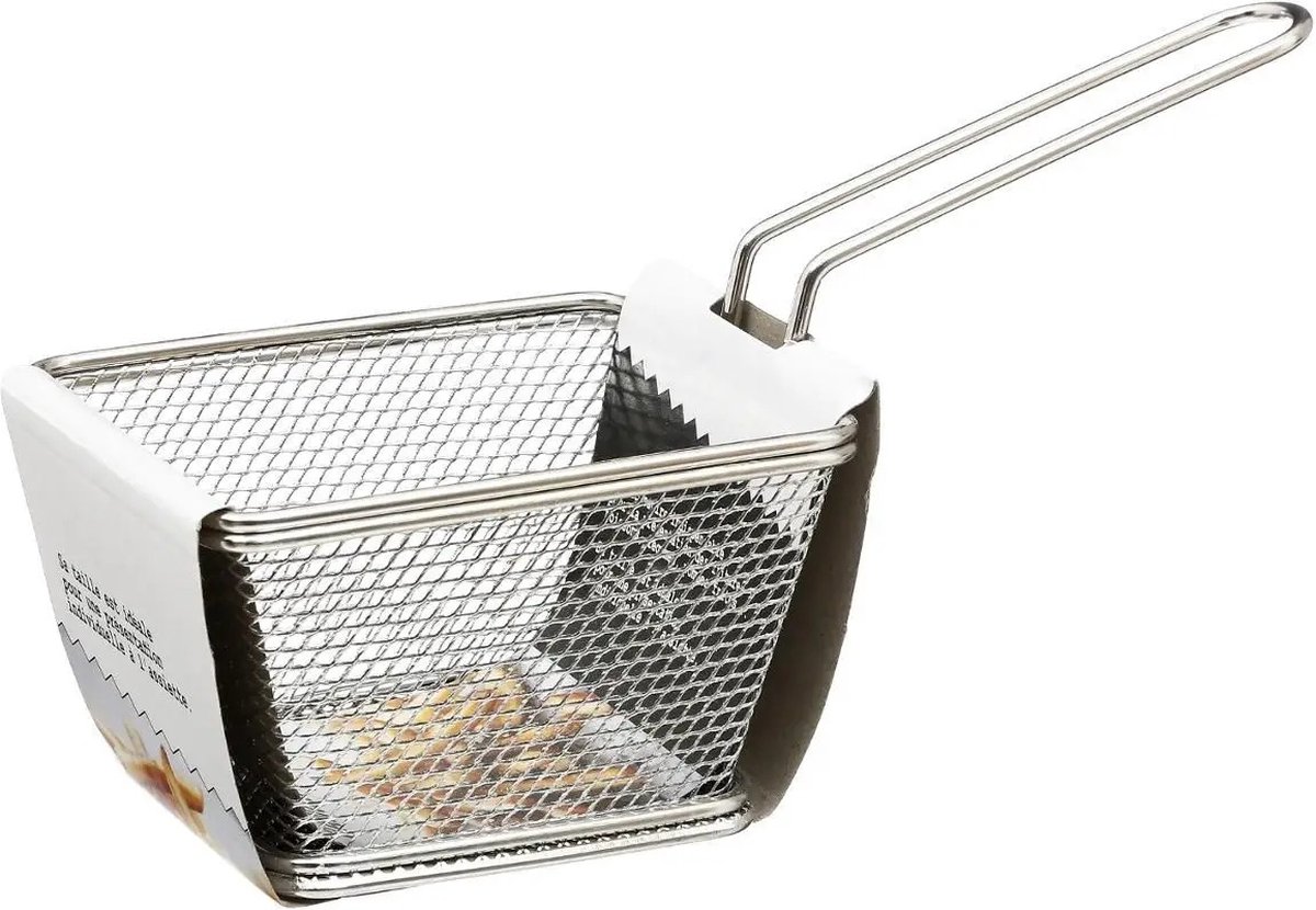 Set van 6x stuks frietmandjes/serveermandjes RVS 20,5 x 9 x 11 cm ...