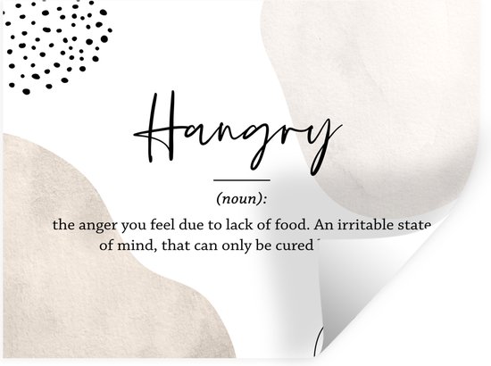 Muurstickers - Sticker Folie - Spreuken - Hangry - Quotes - Woordenboek ...