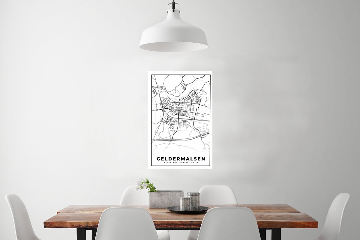 Poster Stadskaart - Plattegrond - Geldermalsen - Kaart - 60x90 cm | bol.com