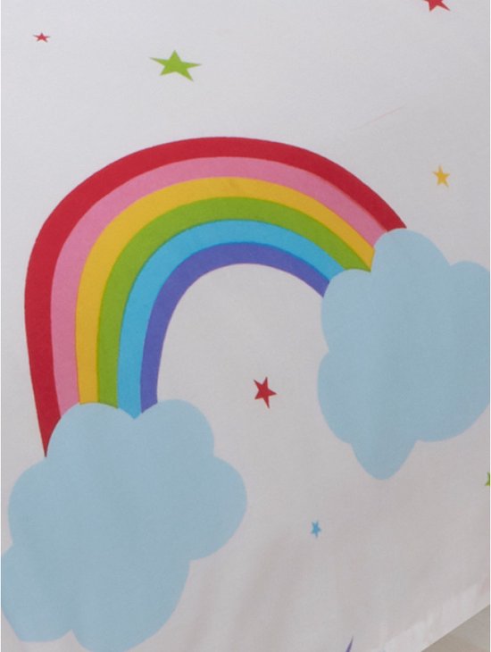 Dekbedovertrek Regenboog 1 persoons - Zuurstokkleuren achterkant ...