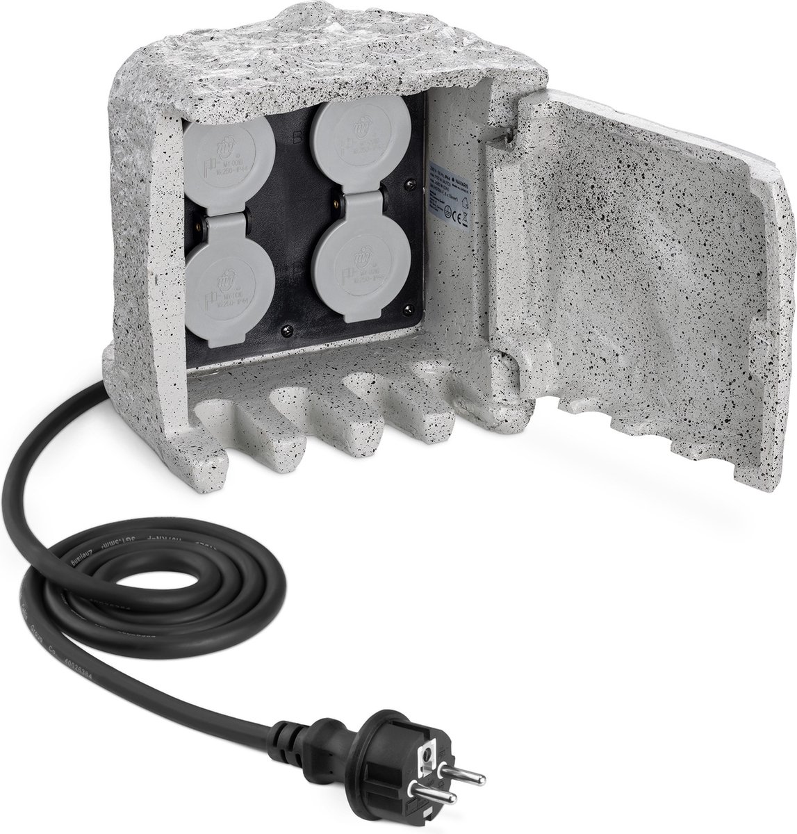 Navaris tuin verdeeldoos stopcontact steen - Een contactdoos met 4 ...