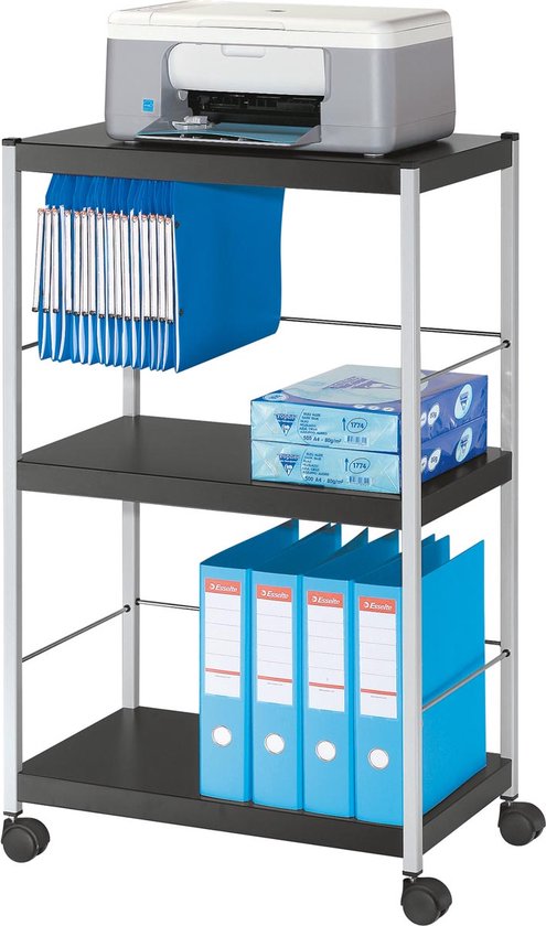 Paperflow universele mobiele trolley, zwart, large | bol