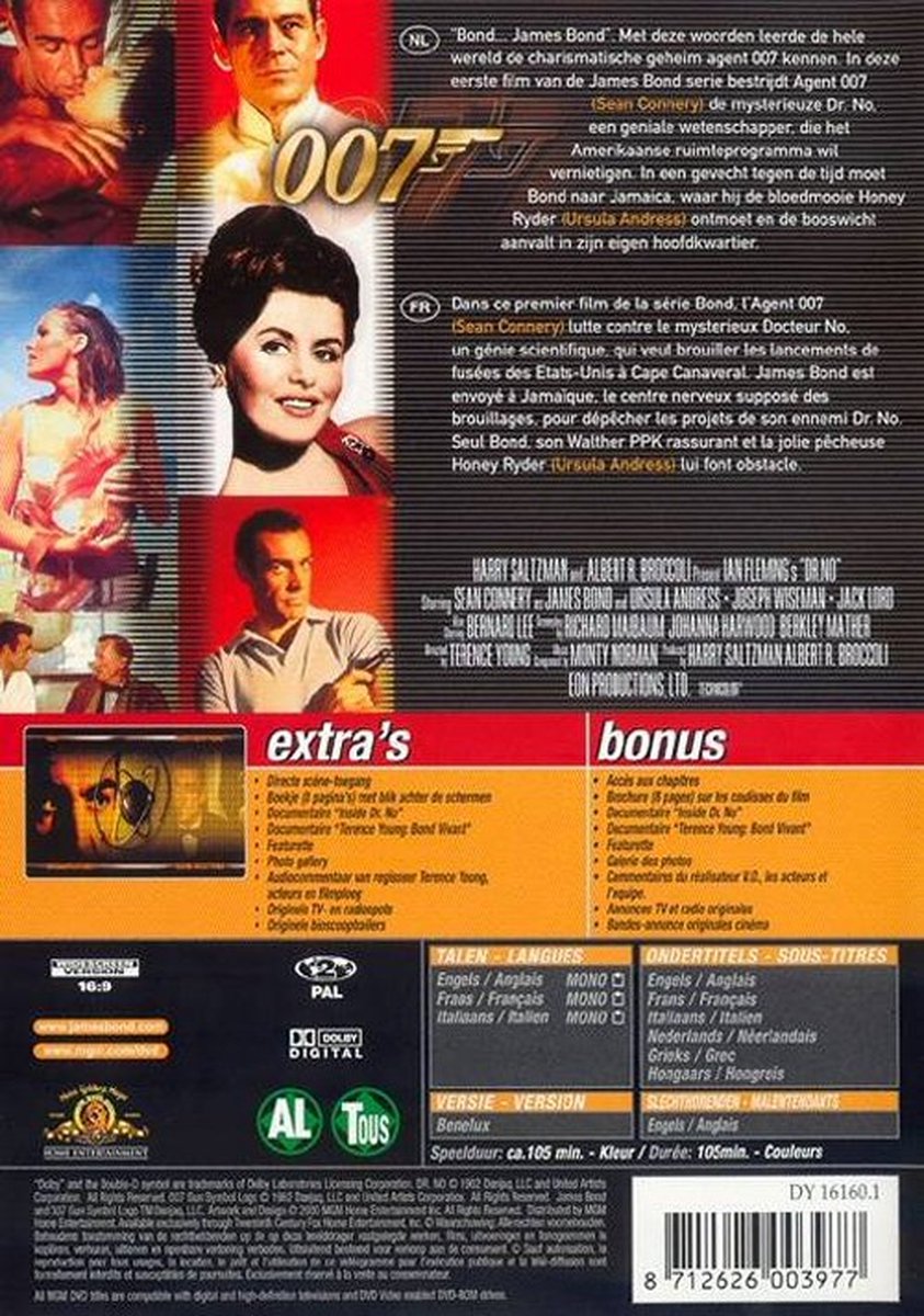Dr. No (Dvd), Ursula Andress | Dvd's | bol