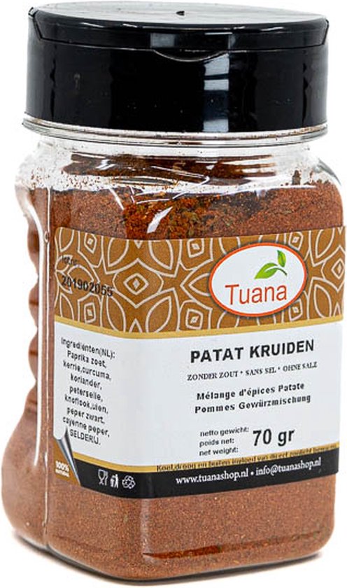Tuana Kruiden - Patat Kruiden Zonder Zout - KP0200 - 70 gram | bol.com