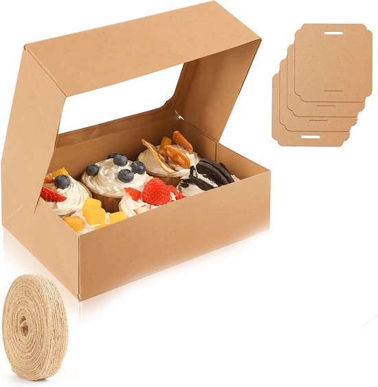 12 Stuks - Kraft Cupcake Dozen - Bakkerij Doos - Kraft Cupcake Drager ...