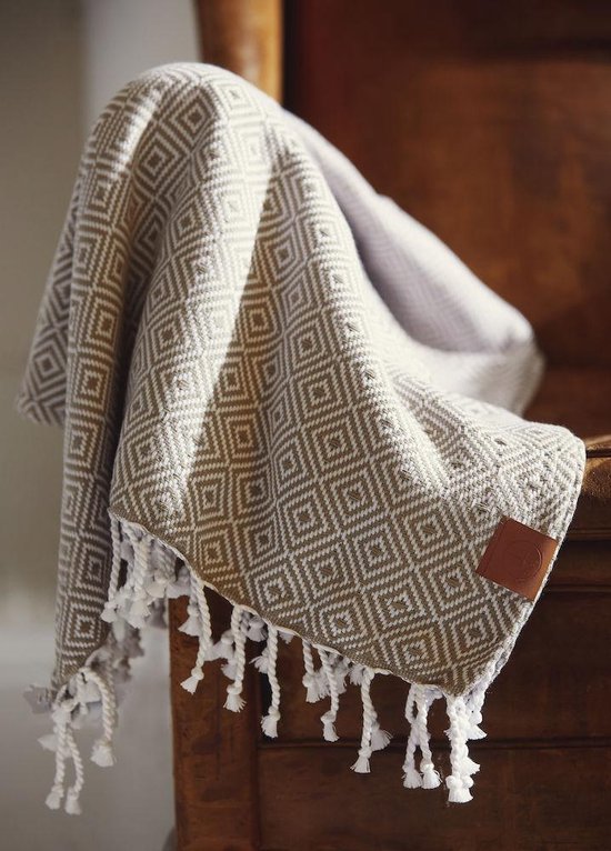 Sagaform Goose Eye-Weave Deken, Beige | bol.com