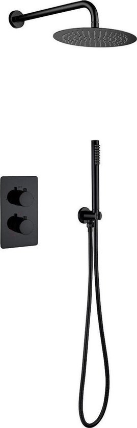 Amerce Douchekraan Set - Industrieel - Regendouche - Inbouw - Zwart | bol