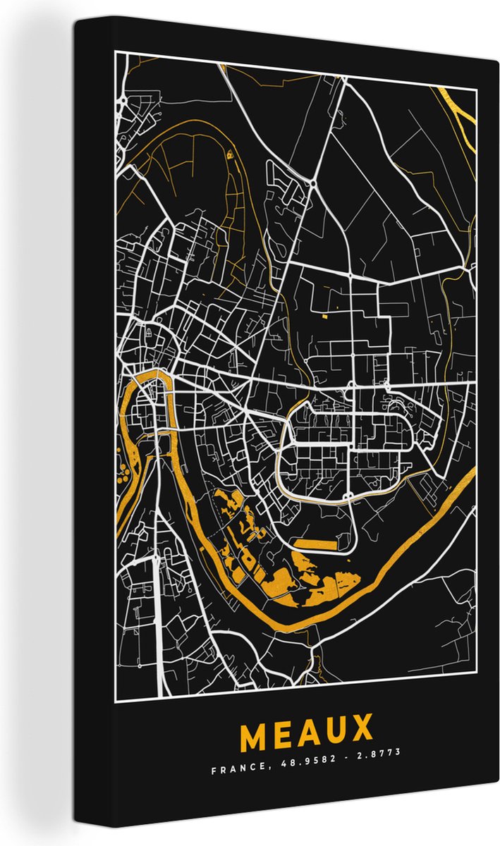 Toile Peinture Plan d'Etage - Carte - Plan de Ville - France - Meaux ...