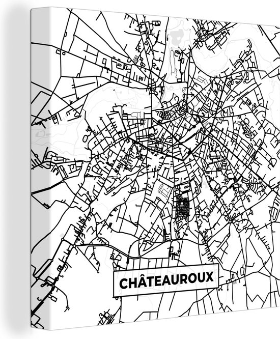 Peinture sur toile Carte - Carte - Châteauroux - France - Plan de ville ...