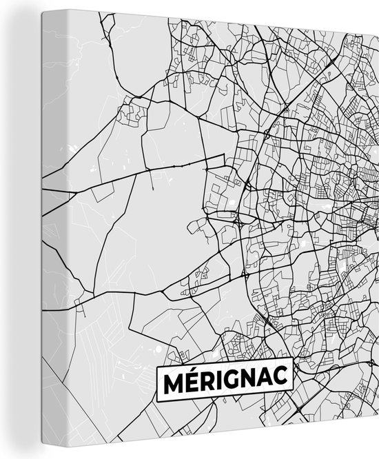 Tableau Toile Mérignac - Carte - France - Carte - Plan de Ville - 90x90 ...