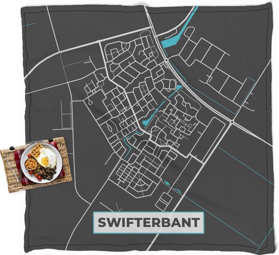 Picknickkleed - Buitenkleed - Plattegrond - Swifterbant - Grijs - Blauw ...