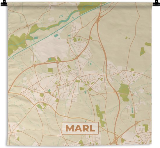 Wandkleed - Wanddoek - Plattegrond - Marl - Vintage - Kaart ...