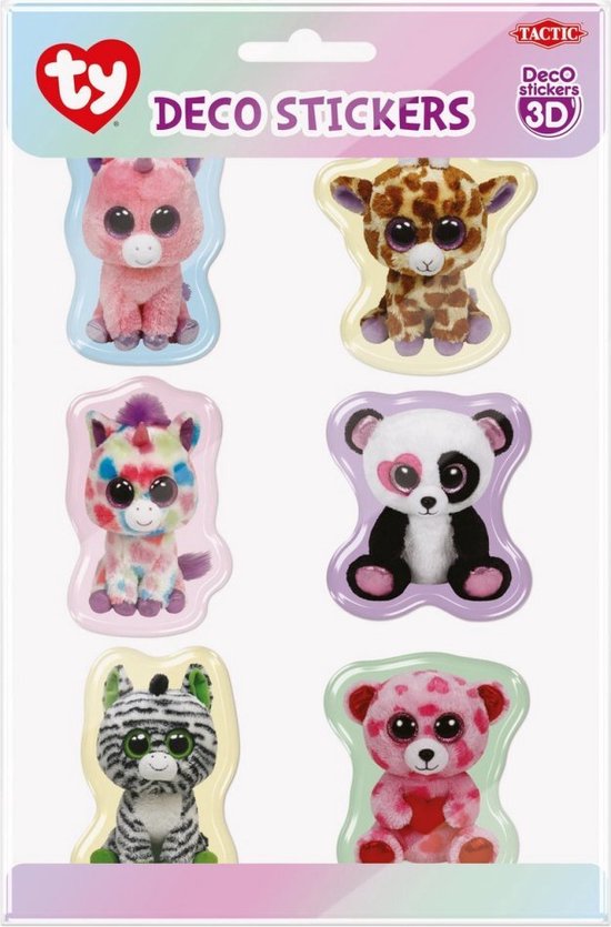 TY 3D Deco Stickers 6 Stuks Assorti | bol.com