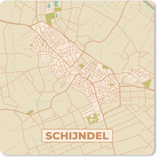 Muismat - Plattegrond - Schijndel - Vintage - Kaart - Stadskaart ...