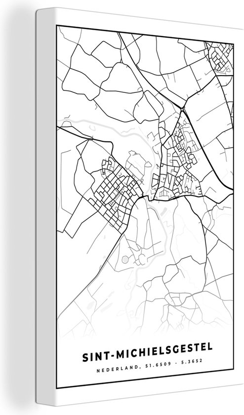 Canvas Schilderij Plattegrond - Sint-Michielsgestel - Kaart ...