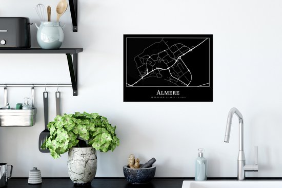 Poster Stadskaart - Almere - Kaart - Plattegrond - 40x30 cm | bol