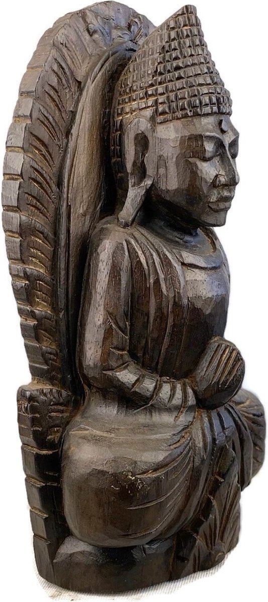 Houten buddha / Handgemaakt houten beeld / Indonesisch beeld | bol.com