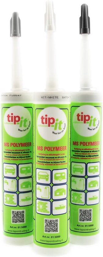 Tip-it - MS Polymeer - Kit - Lijmkit - Montagekit - Polymeerkit - Montagelijm - Wit -... | bol