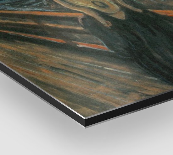 De Schreeuw, Edvard Munch - Foto op Dibond - 80 x 120 cm | bol