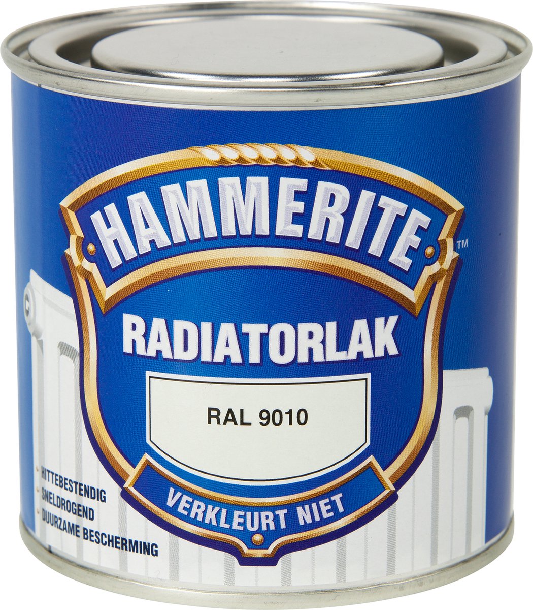 Hammerite Hoogglans Radiatorlak - Kleurvast - RAL 9010 - 750 ml | bol.com