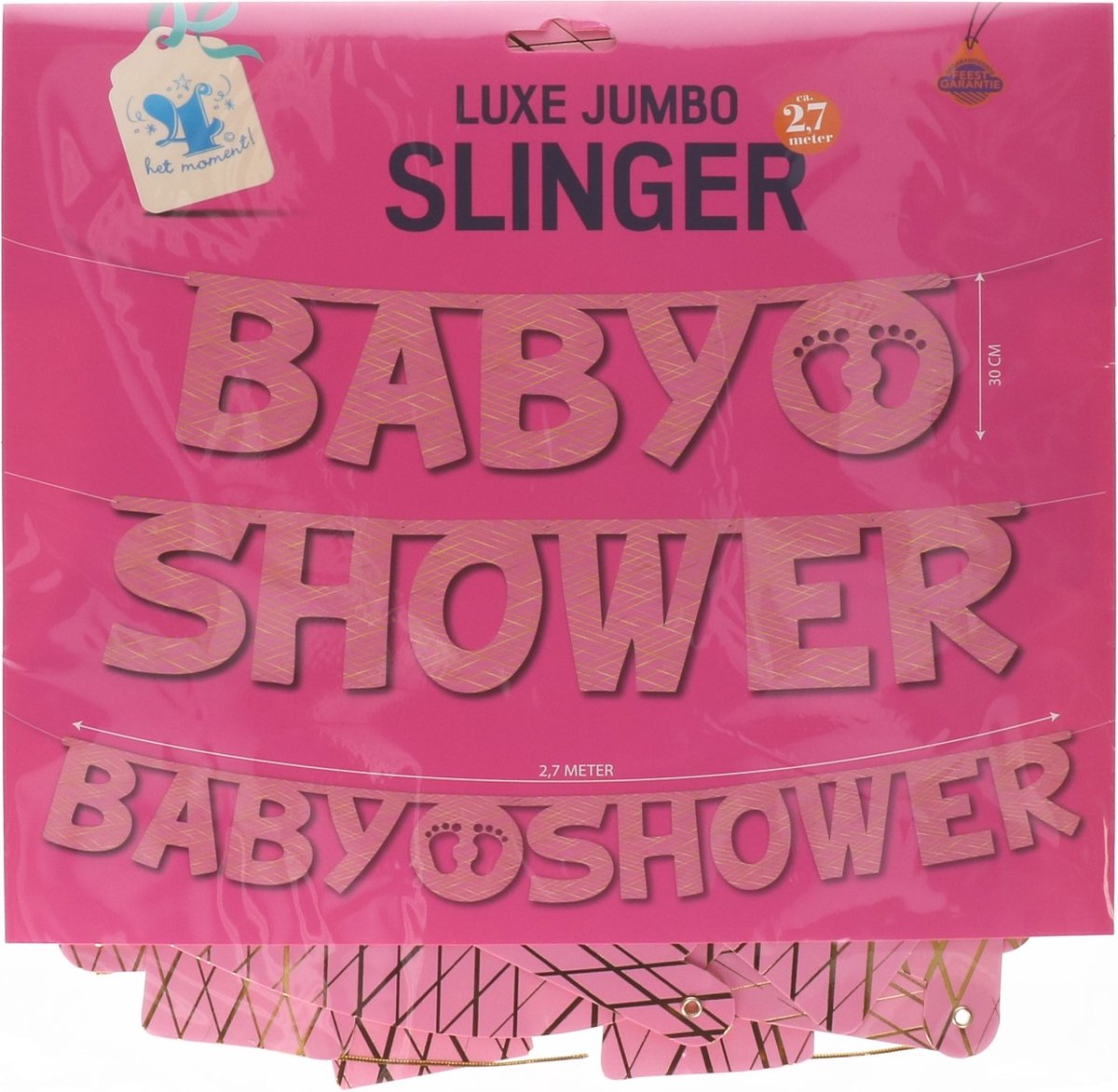 Luxe Jumbo Slinger | Baby shower | roze | ca 2.7 meter lang | ca. 30 cm ...