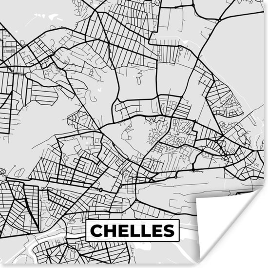 Poster Frankrijk - Plattegrond - Kaart - Chelles - Stadskaart - 30x30 ...