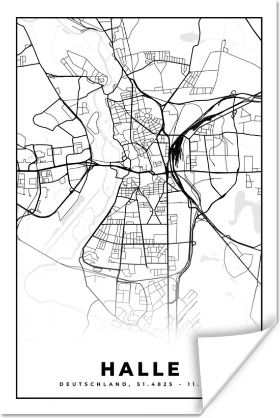 Affiche City Map - Halle - Plan - Carte - 20x30 cm | bol