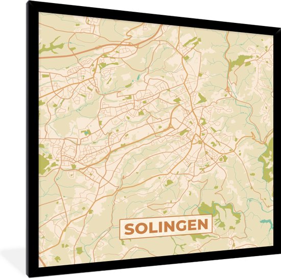 Fotolijst incl. Poster - Plattegrond - Solingen - Kaart - Stadskaart ...