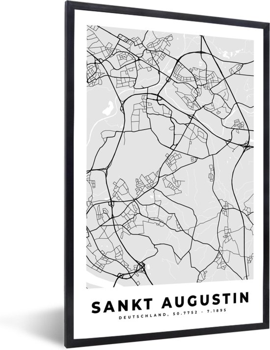 Fotolijst incl. Poster - Stadskaart - Sankt Augustin - Plattegrond ...
