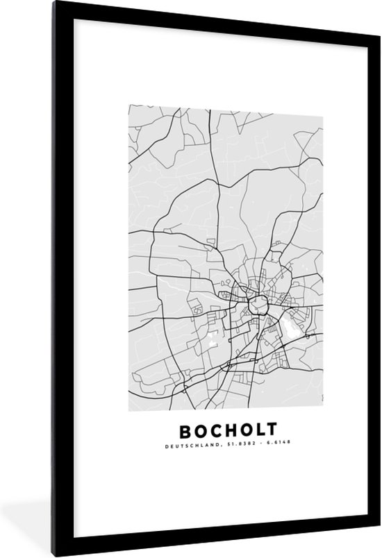 Fotolijst incl. Poster - Stadskaart - Plattegrond - Kaart - Bocholt ...