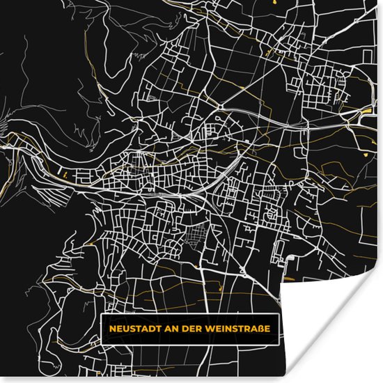 Affiche Allemagne – Black and Gold et Or – Neustadt an der Weinstraße ...