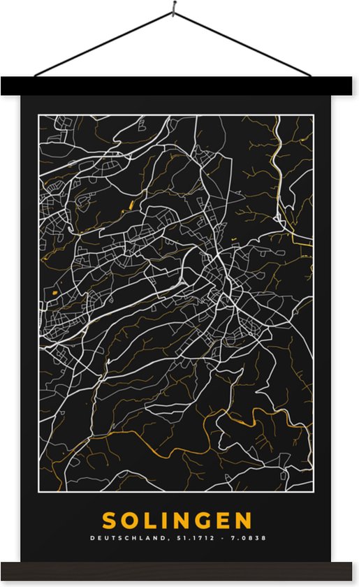 Posterhanger incl. Poster - Schoolplaat - Solingen - Goud - Stadskaart ...