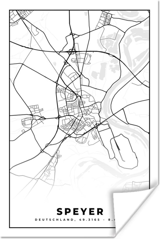 Poster Speyer - Plattegrond - Stadskaart - Kaart - 20x30 cm | bol