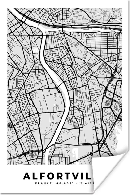 Affiche Carte - Alfortville - Plan de ville - Carte - France - 20x30 cm ...