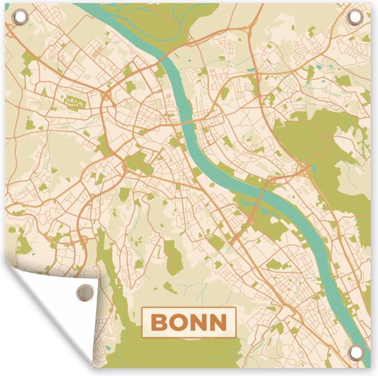 Tuinposters Vintage - Bonn - Stadskaart - Kaart - Plattegrond - 50x50 ...