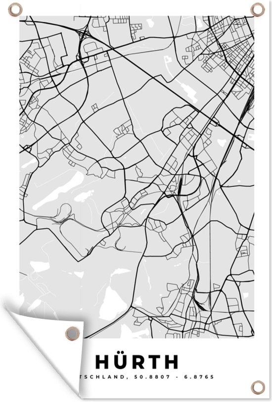 Muurdecoratie Stadskaart - Duitsland - Hürth- Kaart - Plattegrond ...