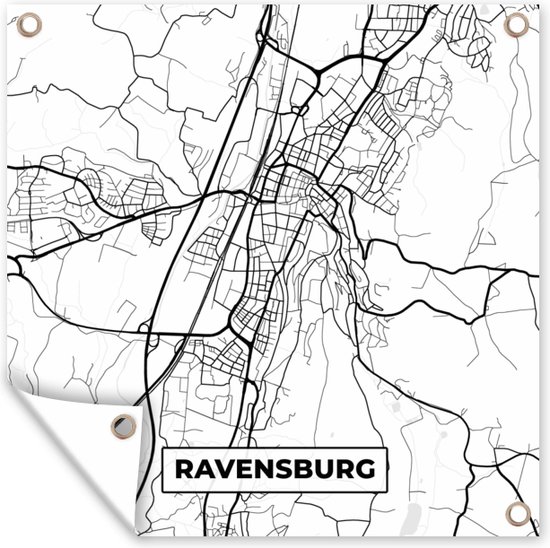 Tuinposters Ravensburg - Plategrond - Stadskaart - Kaart - 50x50 cm ...