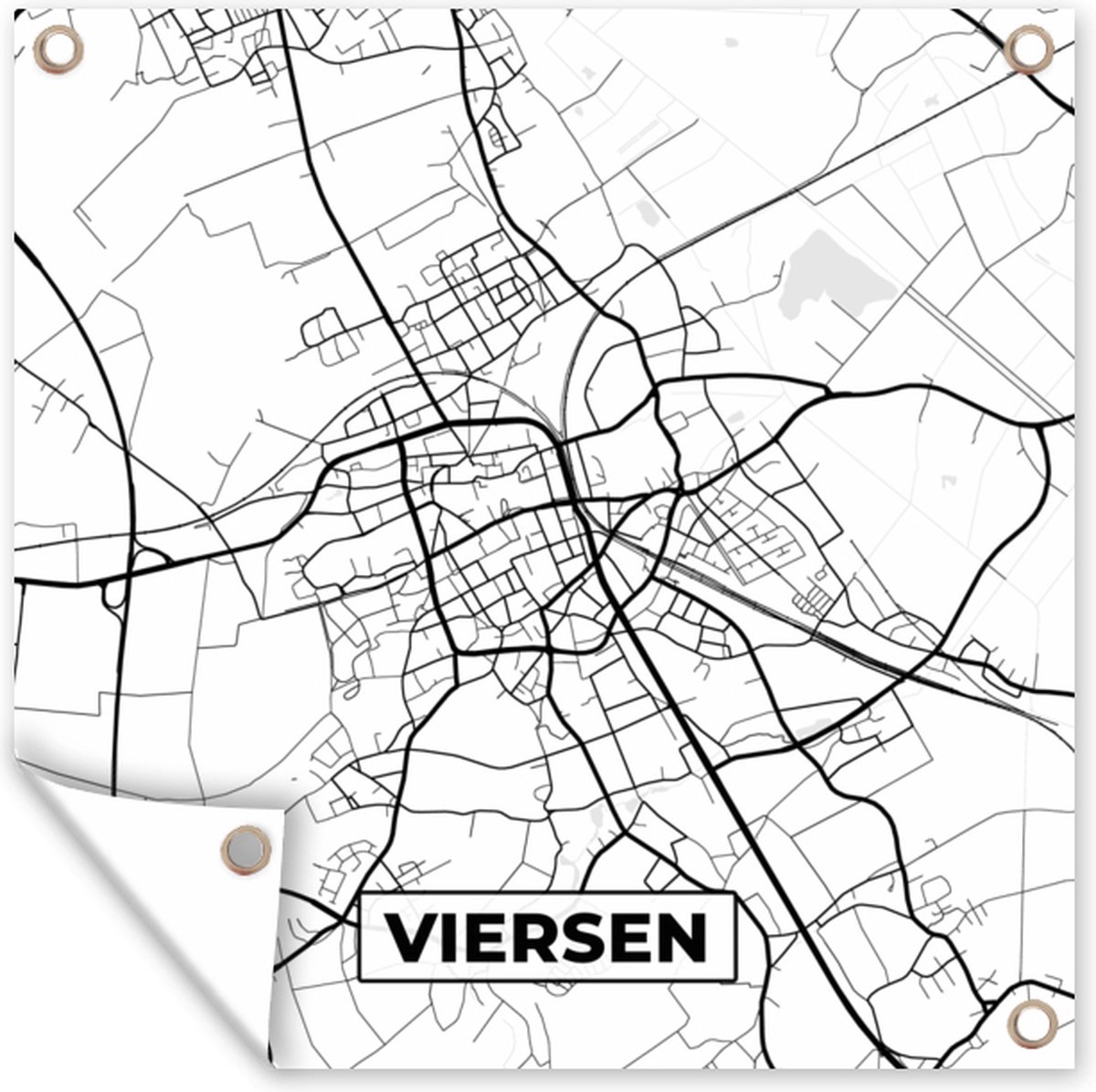 Tuin poster Viersen - Kaart - Plattegrond - Stadskaart - 200x200 cm ...