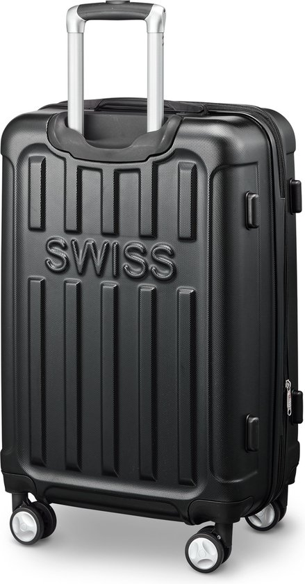 Swiss Alps - Reiskoffer Middenmaat - 68 cm - 4 Wielen - Zwart | bol