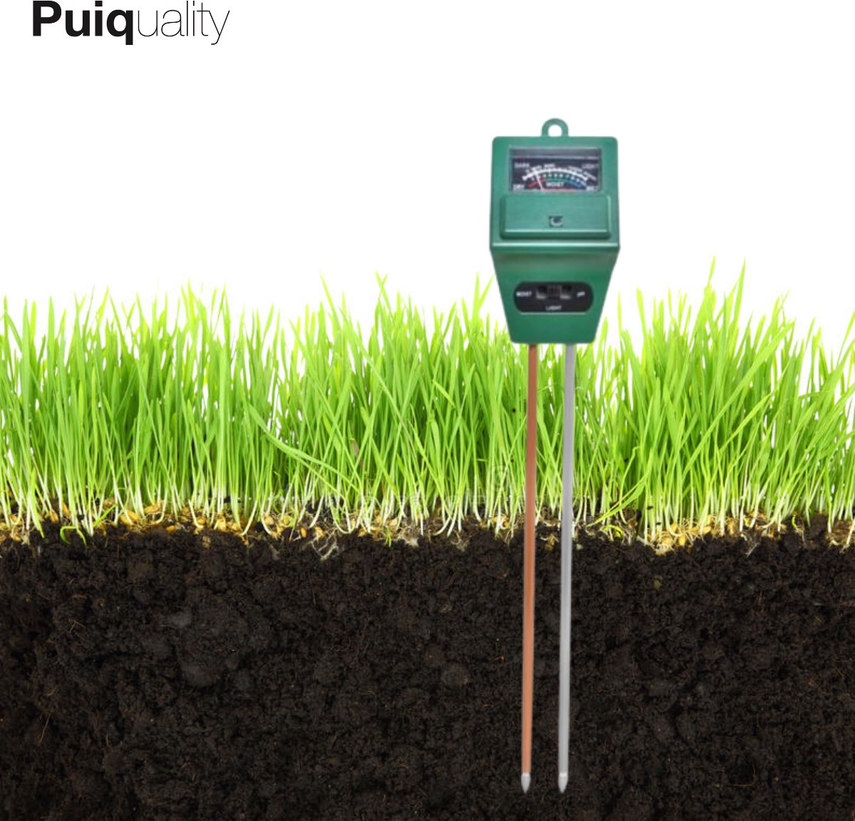 Puiquality 3 in 1 Vochtmeter voor Grond / Planten / Bodem - pH Meter ...