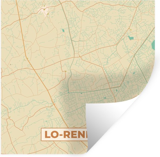 Muurstickers - Stadskaart - Plattegrond - Kaart - Vintage - Lo-Reninge ...