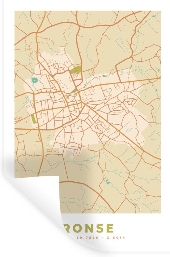 Stickers muraux - België - Carte - Carte - Ronse - Plan de la ville ...